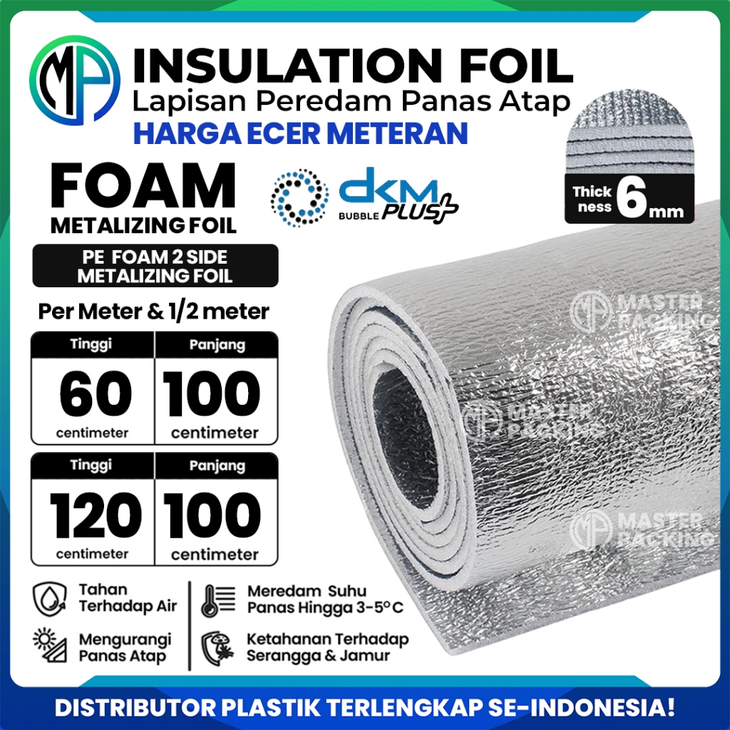 Jual Peredam Panas Atap PE Foam Foil 120cm x 100cm -Tebal 6mm Harga ...