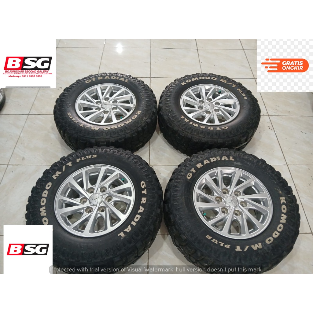 Jual VELG MOBIL BEKAS STD PAJERO R16X7 6X139 ET38 SLV +BAN GT 245 75 ...