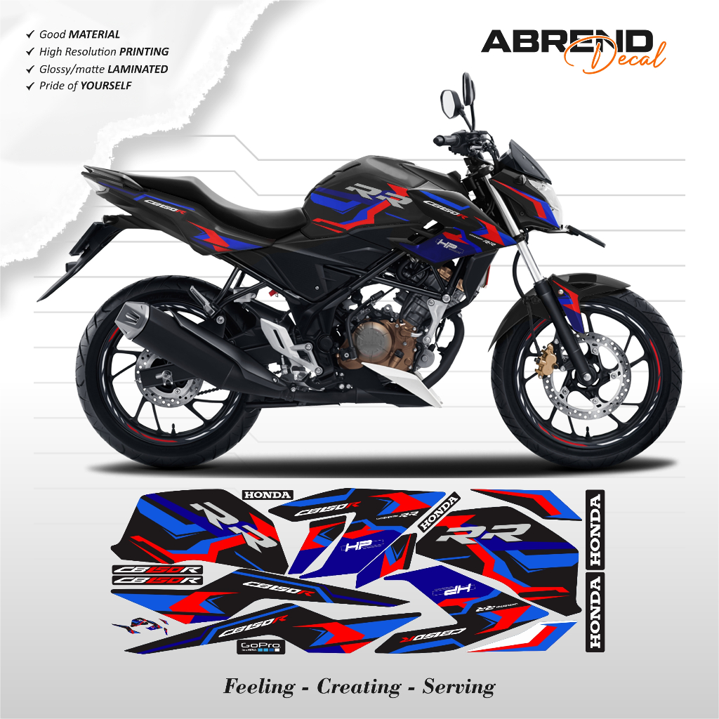 Jual STICKER CB 150R NEW V2 BMW TRI COLOR / STIKER CB 150 / STRIPING CB ...