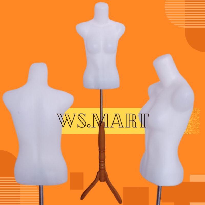 Jual Manekin Dewasa bening body lurus set tiang kayu - [MANEKIN ...