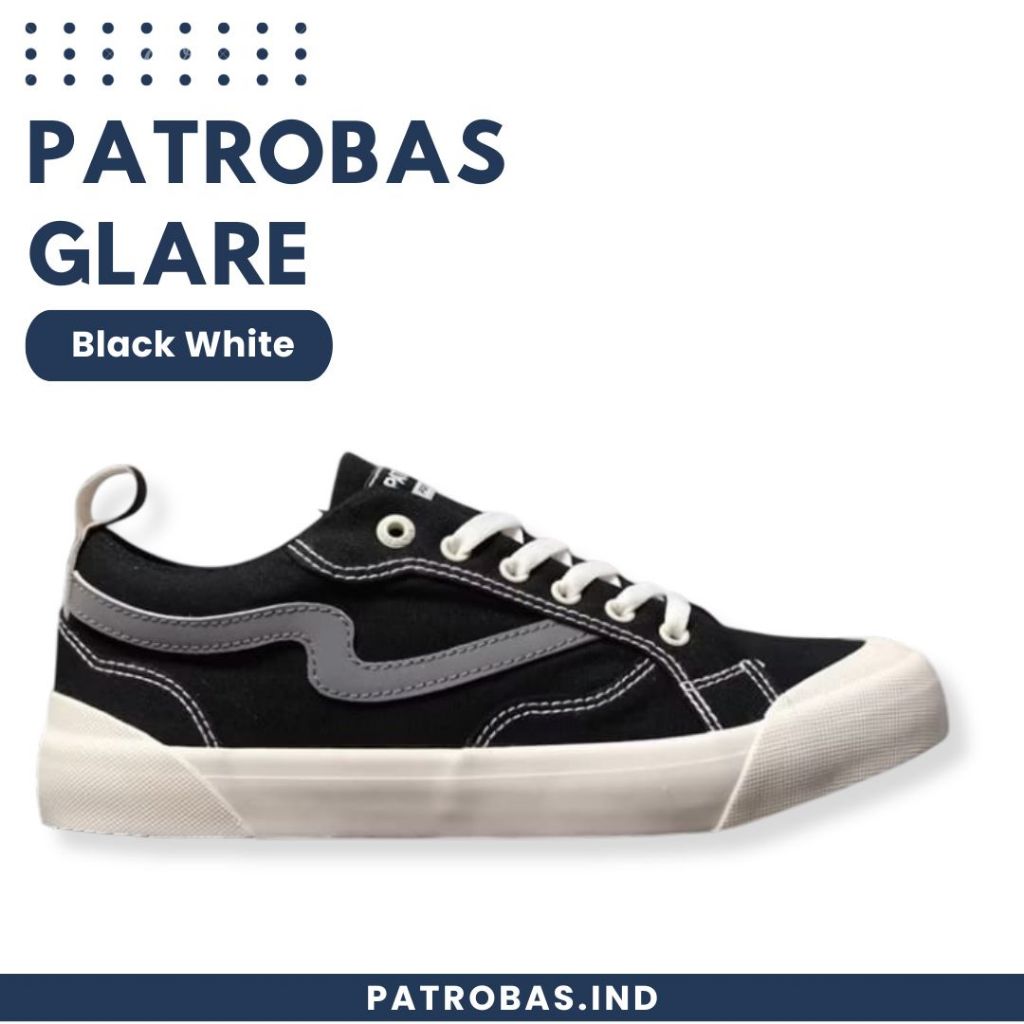 Jual PATROBAS Glare Black White Original Sepatu Sneakers Casual Pria ...