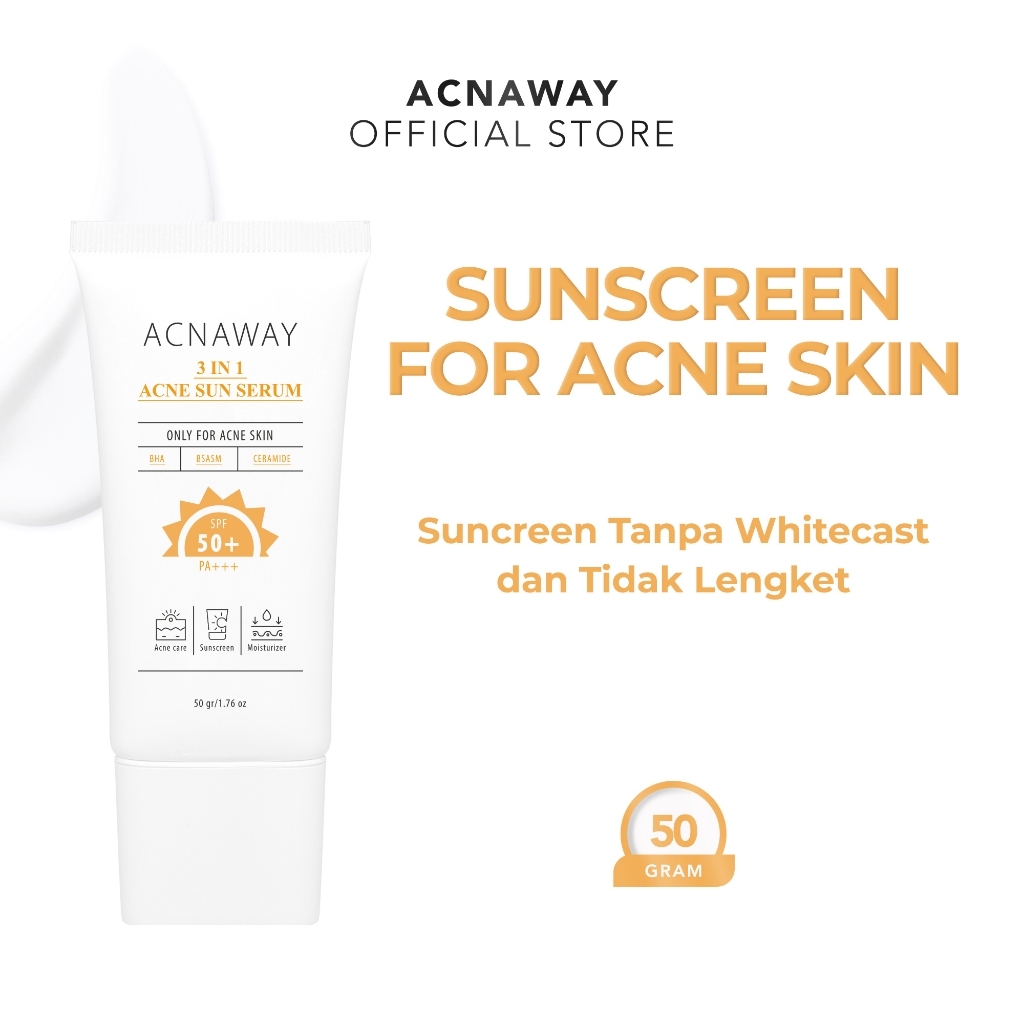 Jual ACNAWAY 3 in 1 Acne Sun Serum Sunscreen Serum with SPF 50+ PA ...