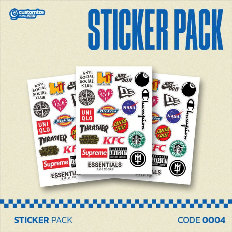 Jual Stiker Pack New Brand Terbaru Kece (GET 20) | Shopee Indonesia