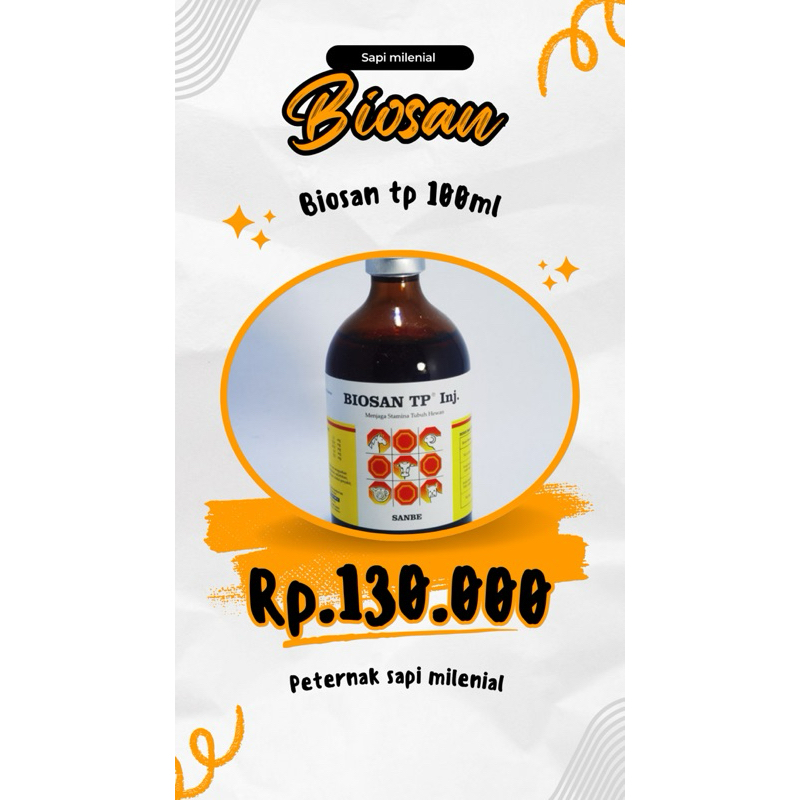 Jual Biosan TP inj 100ml Sapi Milenial Rp.130.000 | Shopee Indonesia