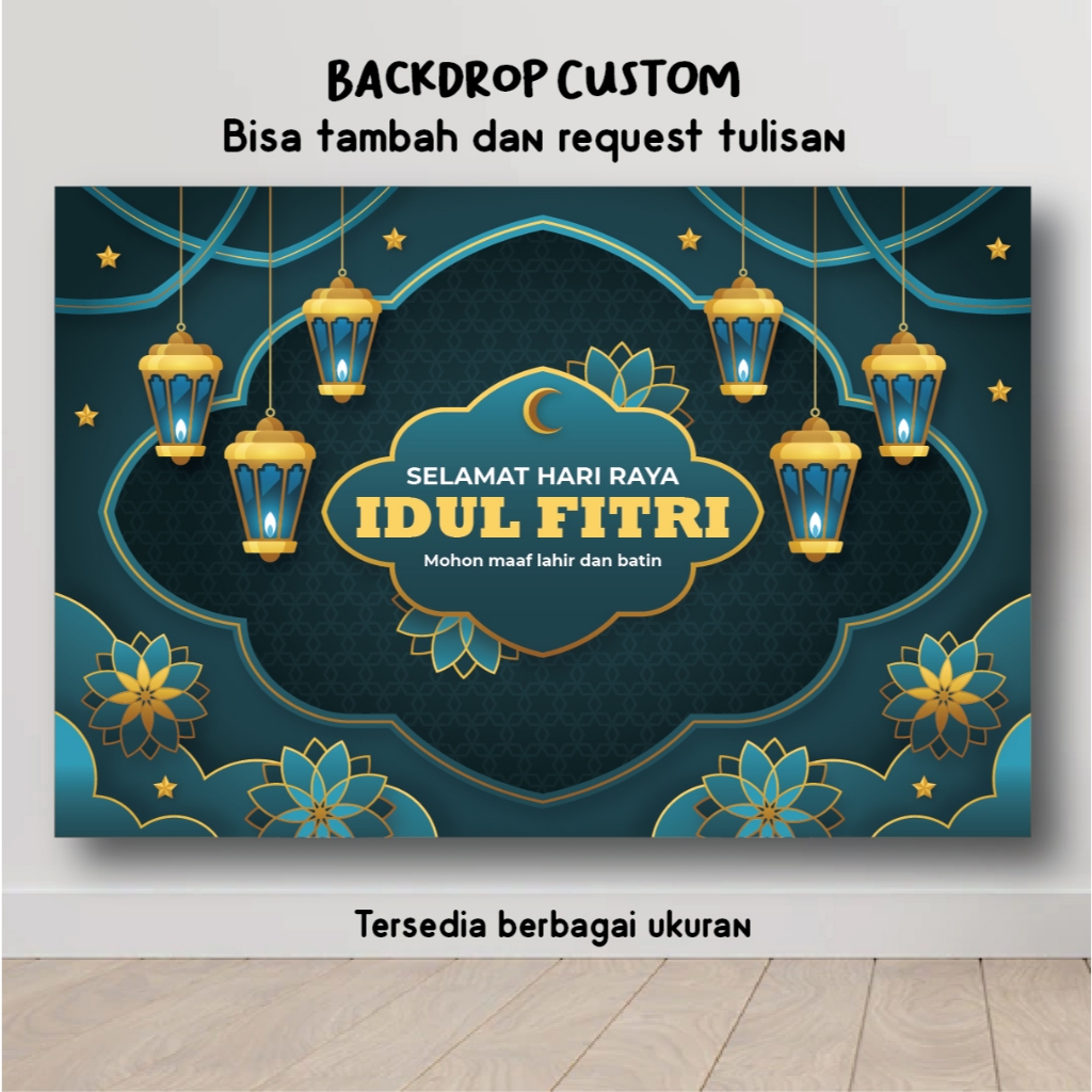 Jual BACKDROP IDUL FITRI UCAPAN LEBARAN MINAL AIDIN WAL FAIZIN CUSTOM ...