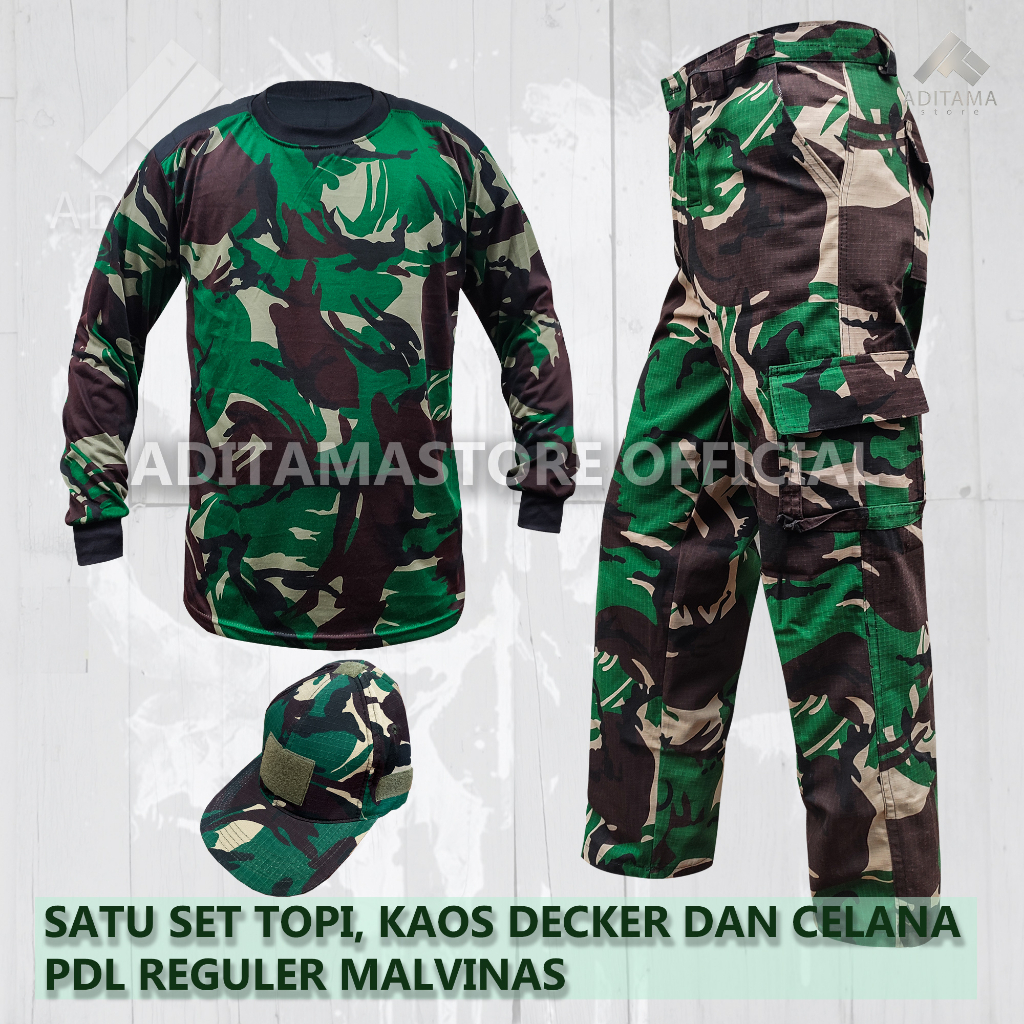 Jual SATU SET SETELAN SERAGAM BAJU KAOS CELANA LORENG PDL MALVINAS DECKER | Shopee Indonesia