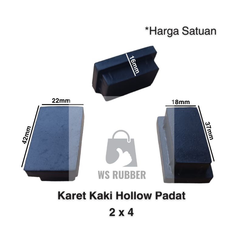 Jual Karet Kaki Hollow 2x4 Padat / Karet Tutup Kaki Meja Kursi Rak Besi ...