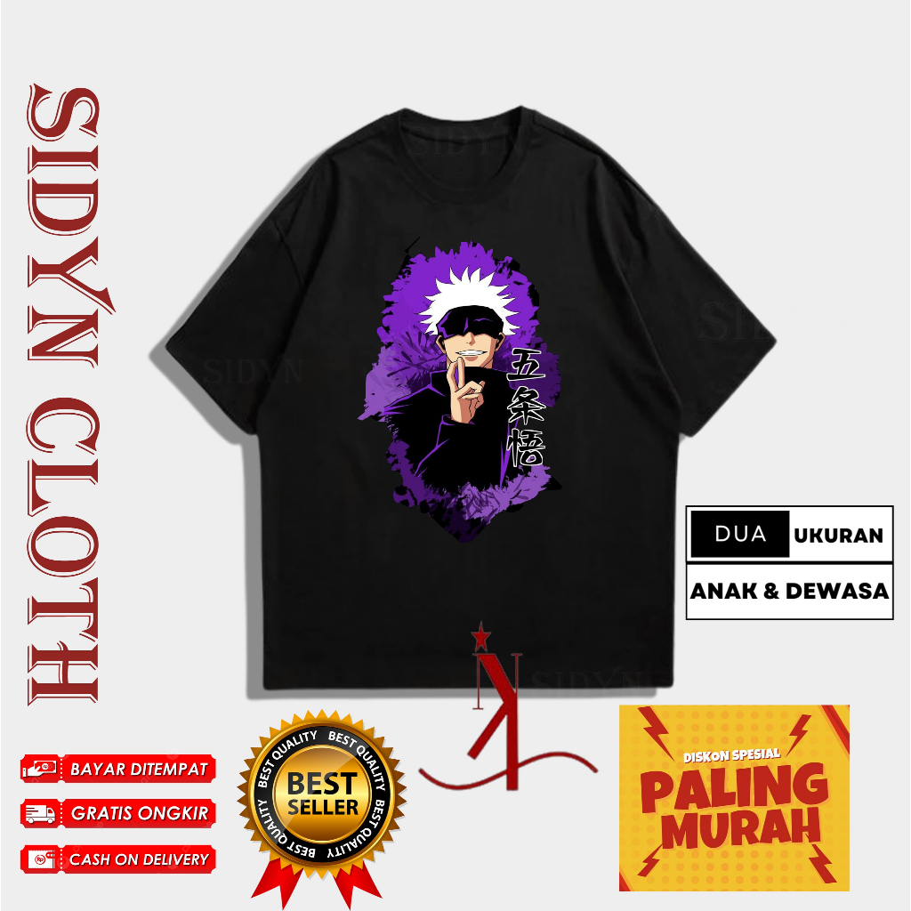 Jual Baju Kaos Jujutsu Kaisen Gojo Satoru - Baju Kaos Anak / Dewasa ...