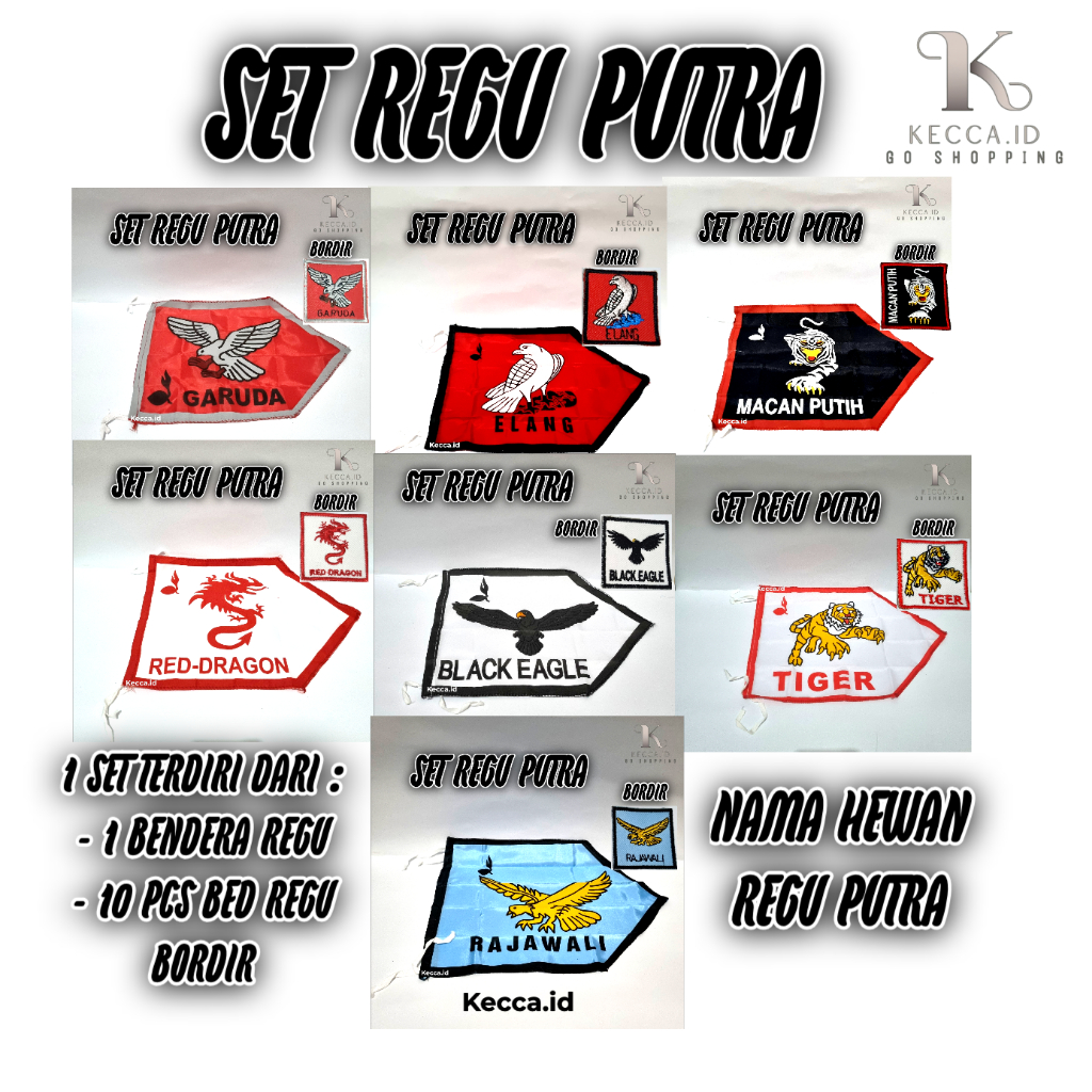 Jual 1 SET TANDA REGU PRAMUKA PUTRA/BENDERA REGU + TANDA REGU PRAMUKA ...