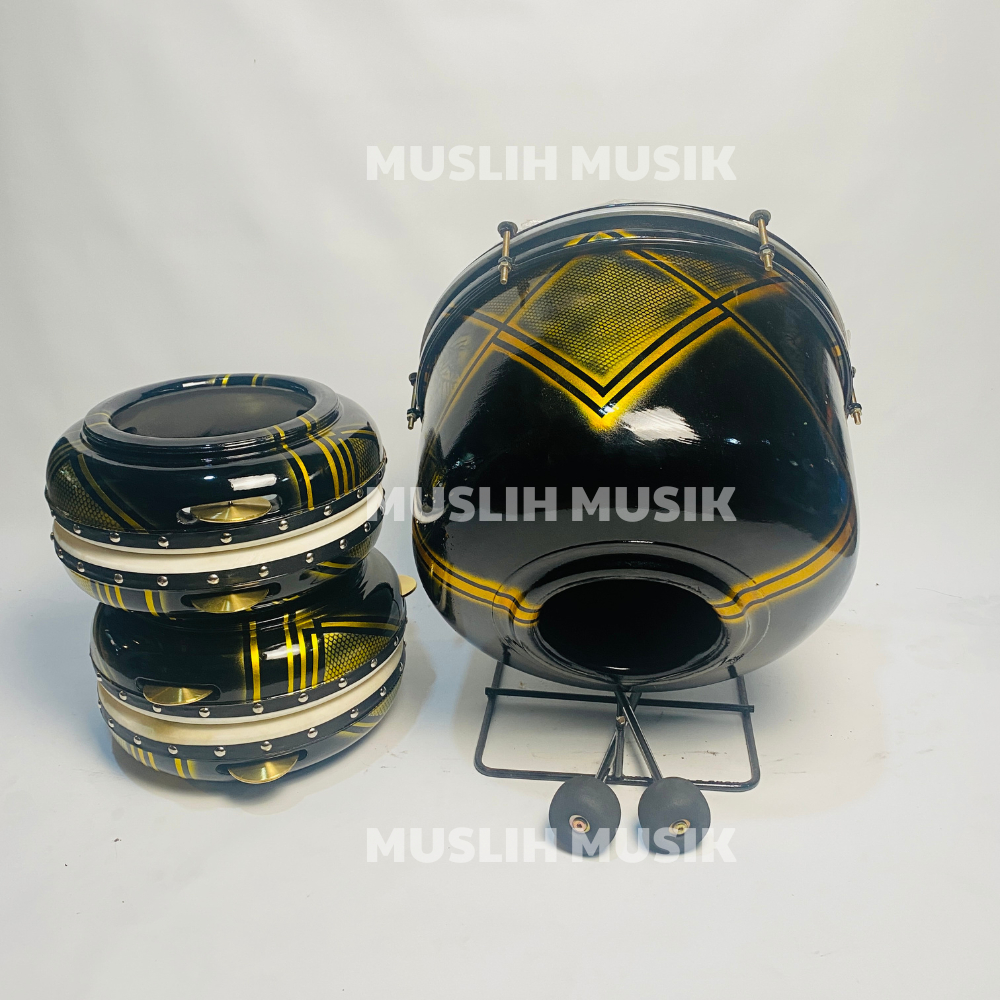 Jual Hadroh Airbrush Hitam Emas Bas Mika 40 Cm Kualitas Premium FREE ...