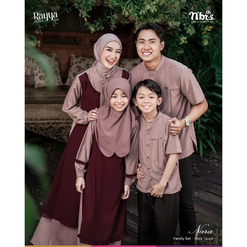 Jual Nibras Rayya Series NARA ROSE TAUPE Bahan Dobby Nara mix Venavein ...