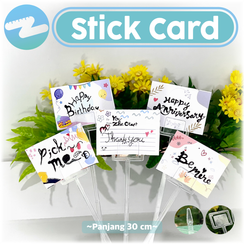 Jual Stick Card Premium tebal , Topper Kartu, Wadah Kartu Ucapan Buket ...