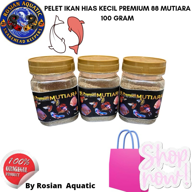 Jual PELET IKAN HIAS KECIL PREMIUM 88 MUTIARA 100GRAM PELET IKAN KECIL BURAYAK CUPANG | Shopee ...