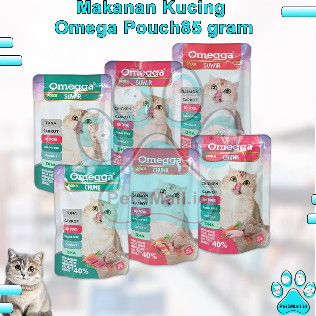 Jual Omegga Pouch 85 Gram Suwir - Makanan Kucing Basah Wet Cat Food ...