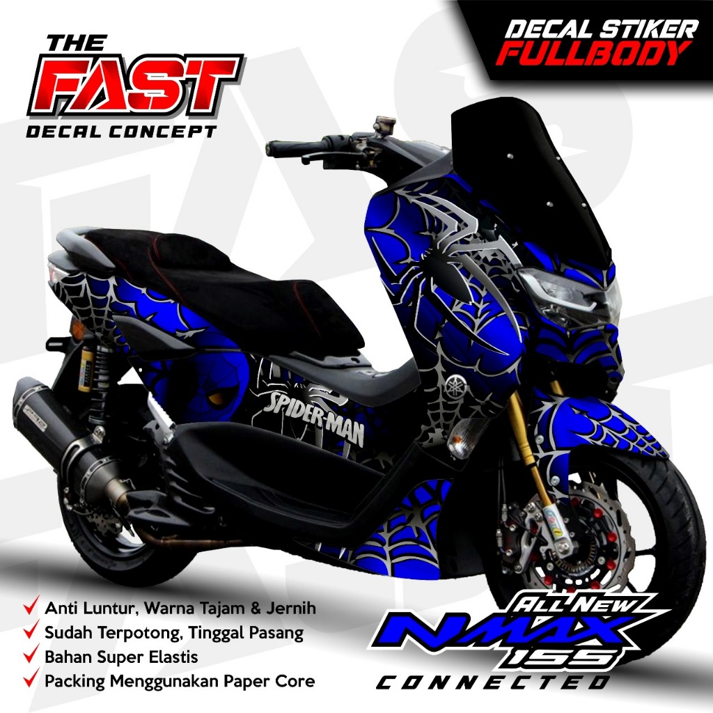 Jual TERBARU Decal Sticker Yamaha Nmax 155 New Fullbody SPIDERMAN Decal ...