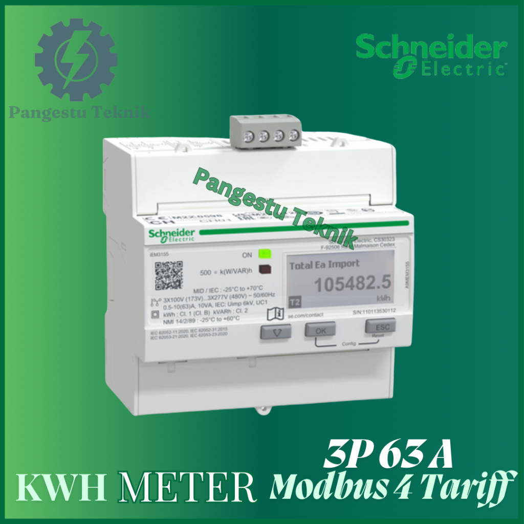 Jual Modular Triple Phase KWH METER DIGITAL 3 PHASE 63A Modbus 4 Tariff ...
