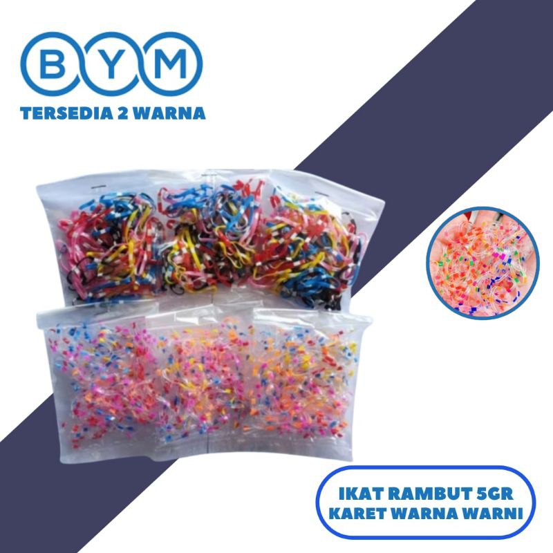 Jual Ikat Rambut Karet Jepang Isi 5Gram Warna Bening Ikatan Kunciran ...