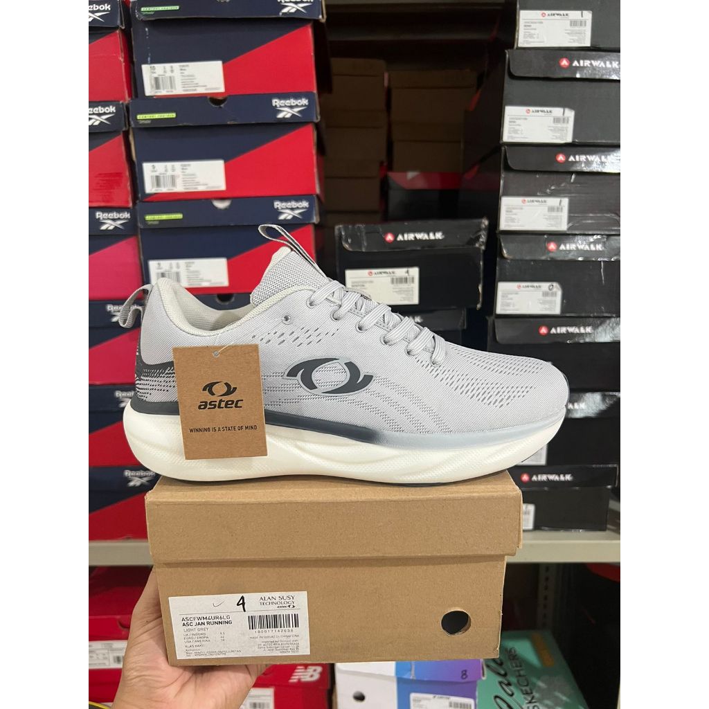 Jual Astec Jan Running Light Grey Men Shoes Original | Shopee Indonesia