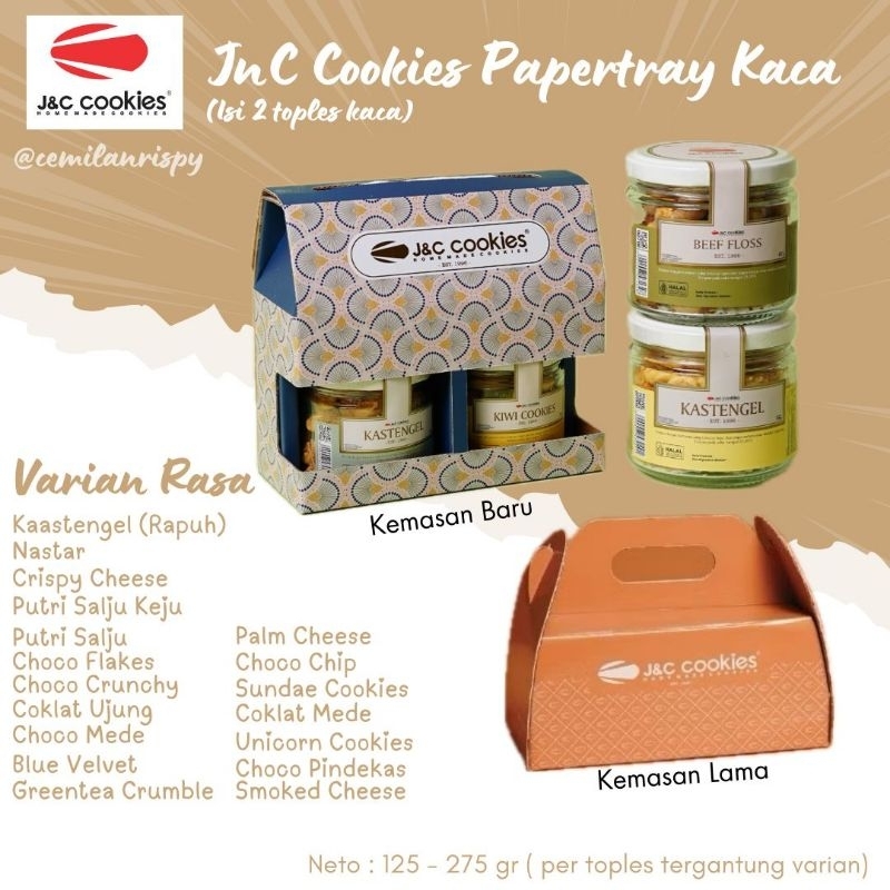 Jual JNC COOKIES / J&C COOKIES HAMPERS ISI 2 JAR TOPLES KACA | Shopee ...