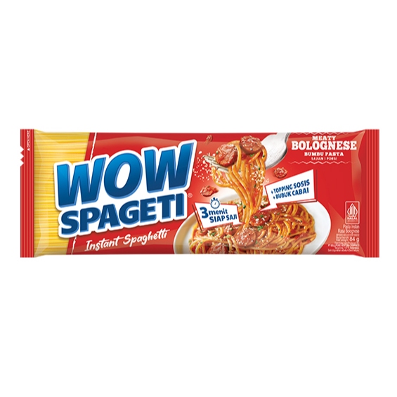 Jual WOW SPAGETI INSTANT SPAGHETTI MEATY BOLOGNESE PACK 84 GR | Shopee ...