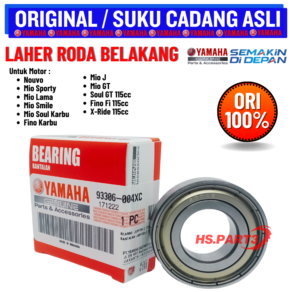 Jual Bearing Laher Roda Belakang 6004 Mio J Sporty Smile Soul Karbu ...