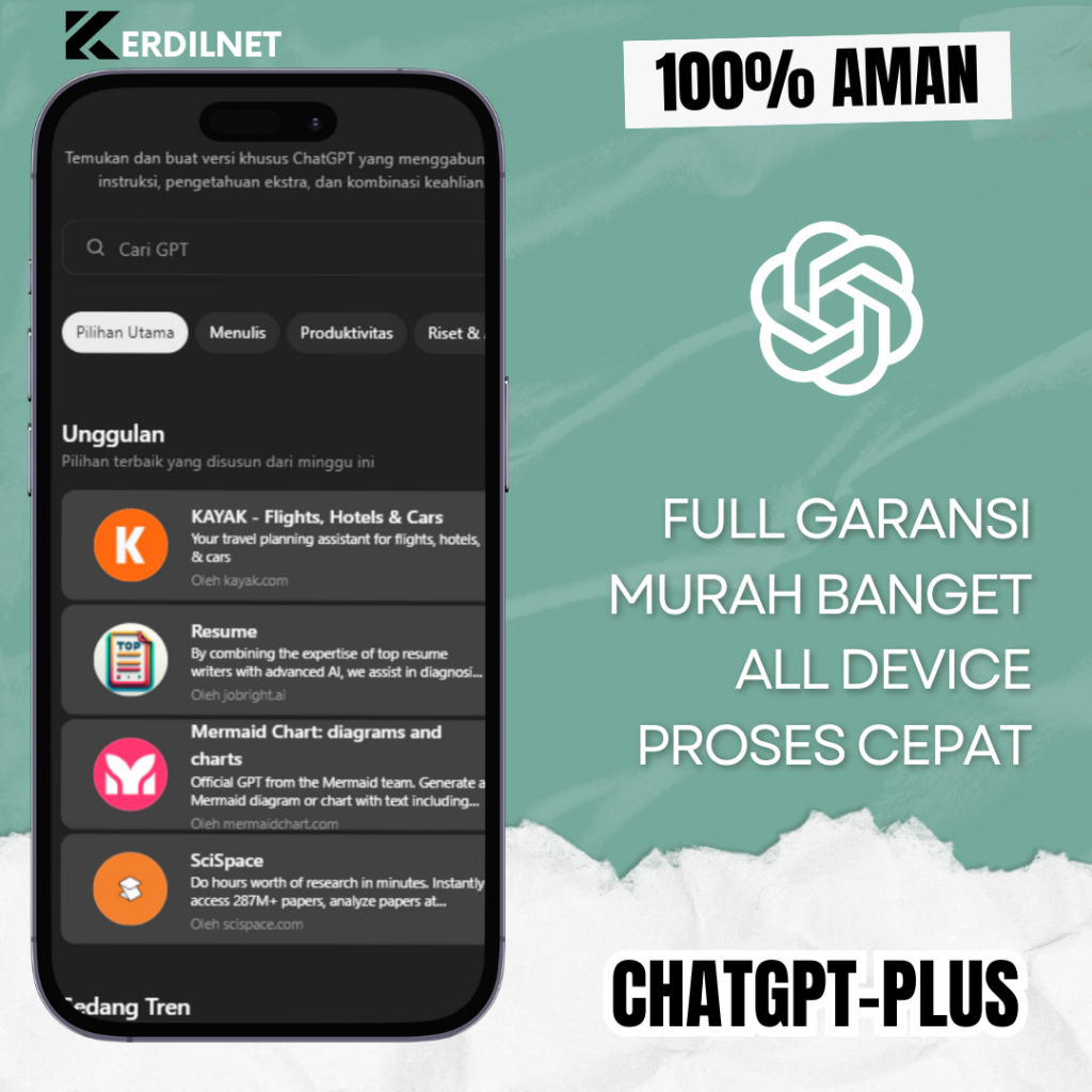 Jual ChatGPT-4o GPT PLUS WEB RESMI EDUKASI 1 BULAN | MURAH LEGAL BERGARANSI | Shopee Indonesia