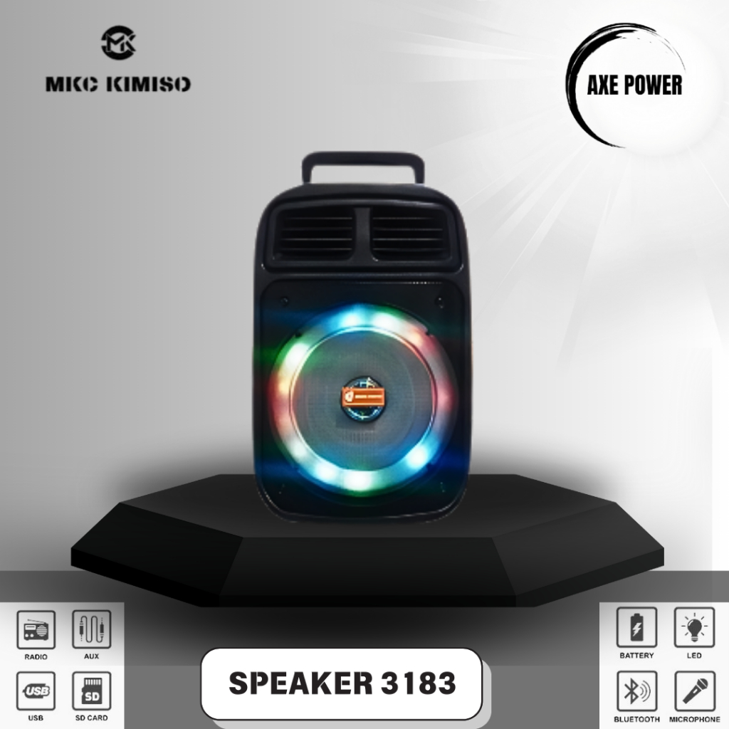 Jual Speaker Bluetooth KIMISO 6,8 inch free mic Karaoke Portable -3183 ...