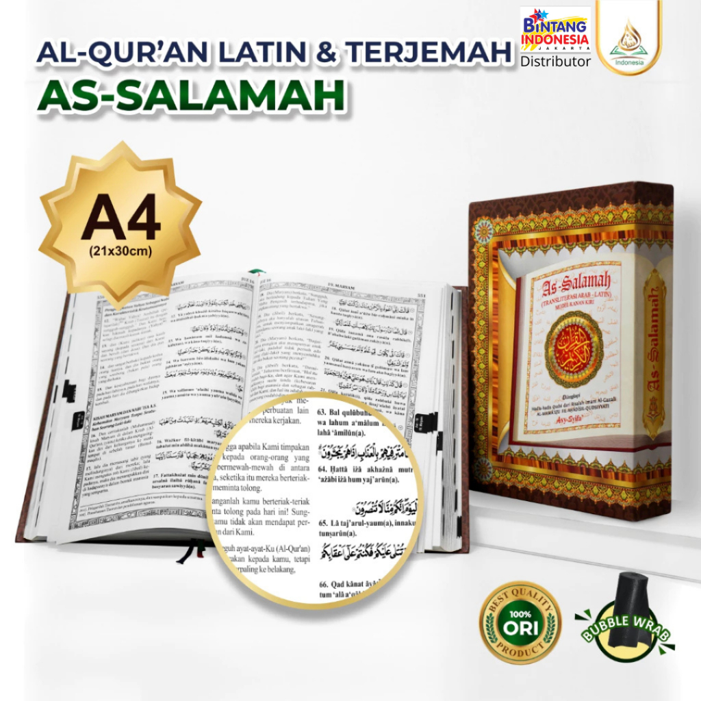Jual Al Quran Latin dan Terjemah / Quran Besar A4 As Salamah ...