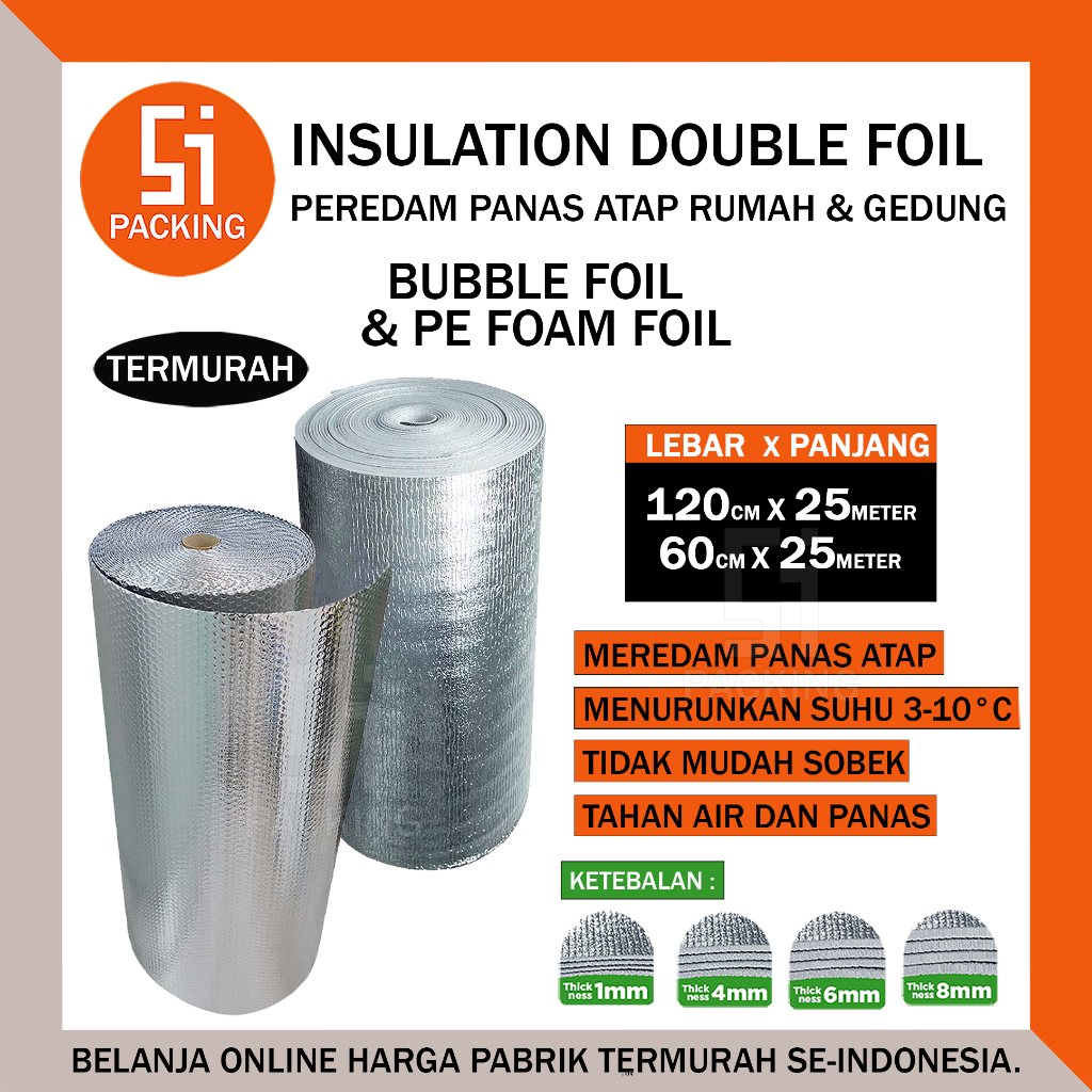 Jual Peredam Panas Atap Rumah Aluminium Foil Foam Insulation 1mm 4mm ...