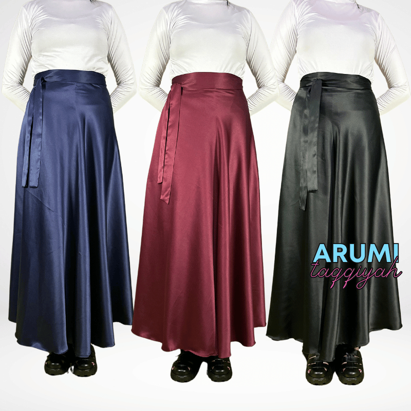 Jual ROK FLARE SKIRT WANITA KEKINIAN BAHAN SATIN PREMIUM ROK LILIT ...