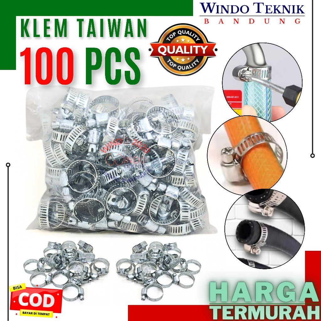 Jual KLEM SELANG KOMPOR GAS TAIWAN STAINLESS STEEL ISI 100 PCS 7/8 INCH ...