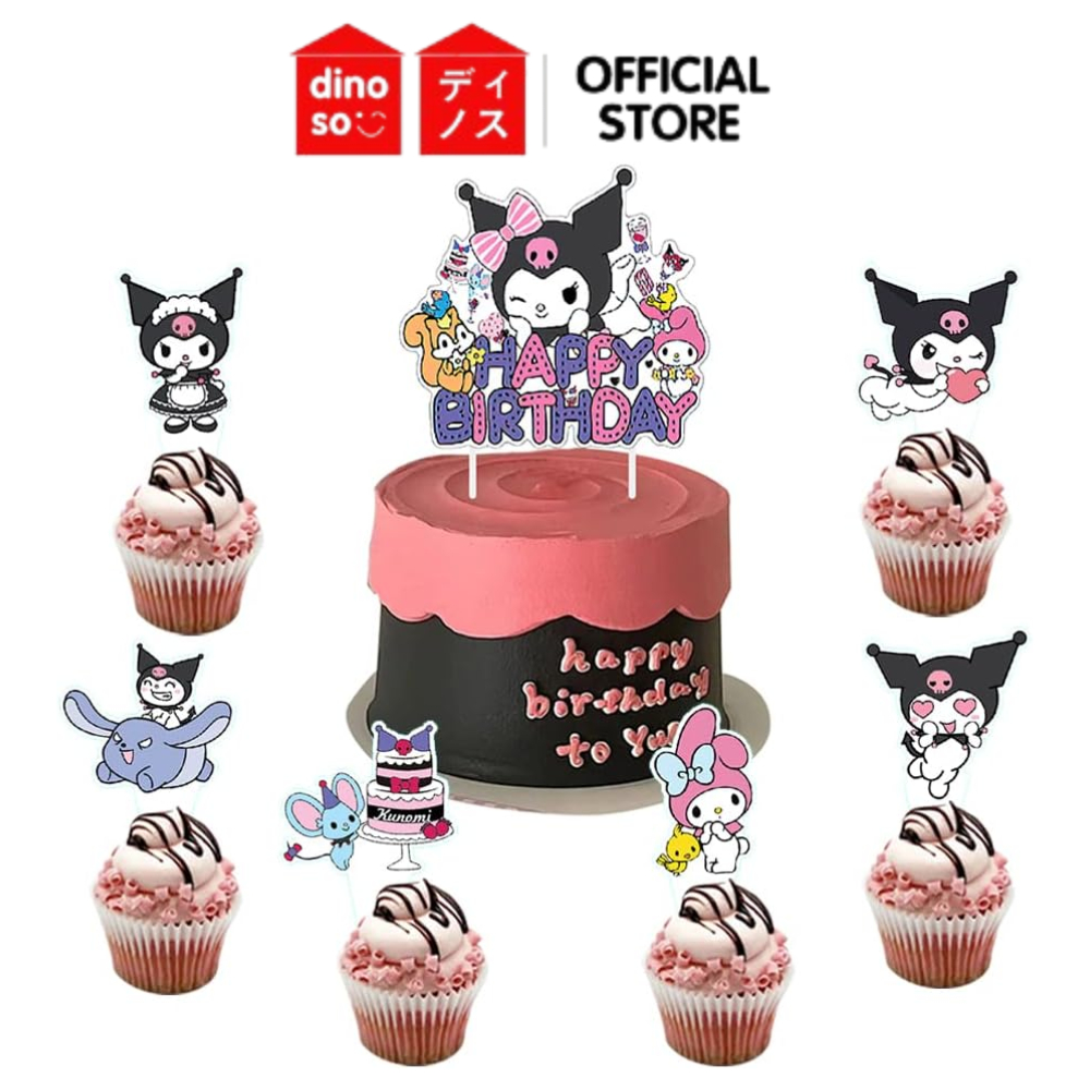 Jual DINOSO 3pcs Cake Topper Motif Kurmi Sanrio HBD / Hiasan Kue Tema ...