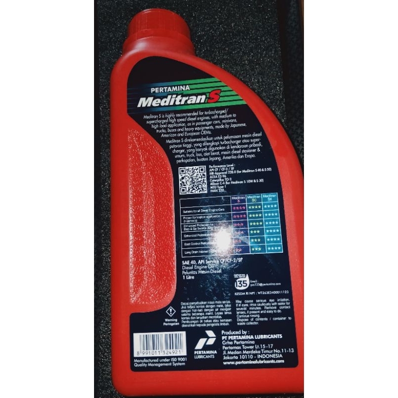 Jual Oli Pertamina Meditran S SAE 40 / Oli Mesin Diesel Meditran S 40 1 ...