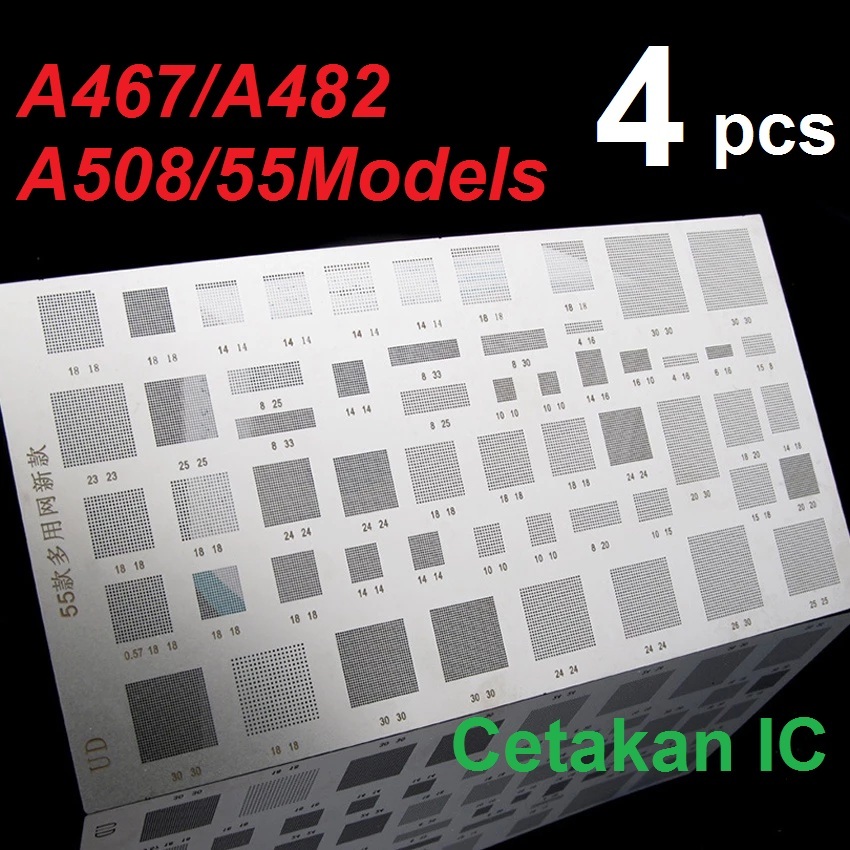 Jual Plat Cetakan IC CPU Universal BGA Stencil Amaoe A467 A482 A508 55 Models Set 4 Pcs MTK MSM ...