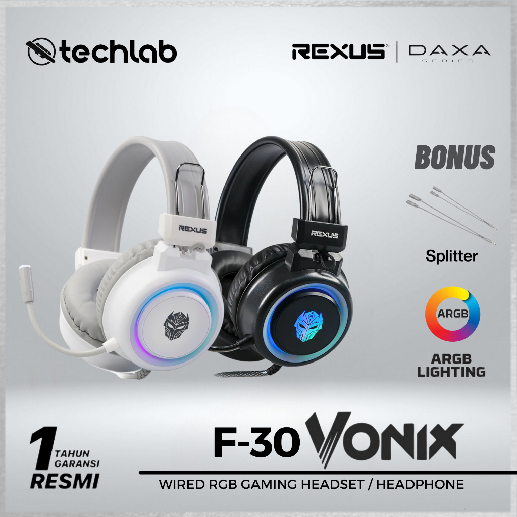 Jual Rexus F30 Vonix LED RGB Gaming Headset / Headphone Wired ...