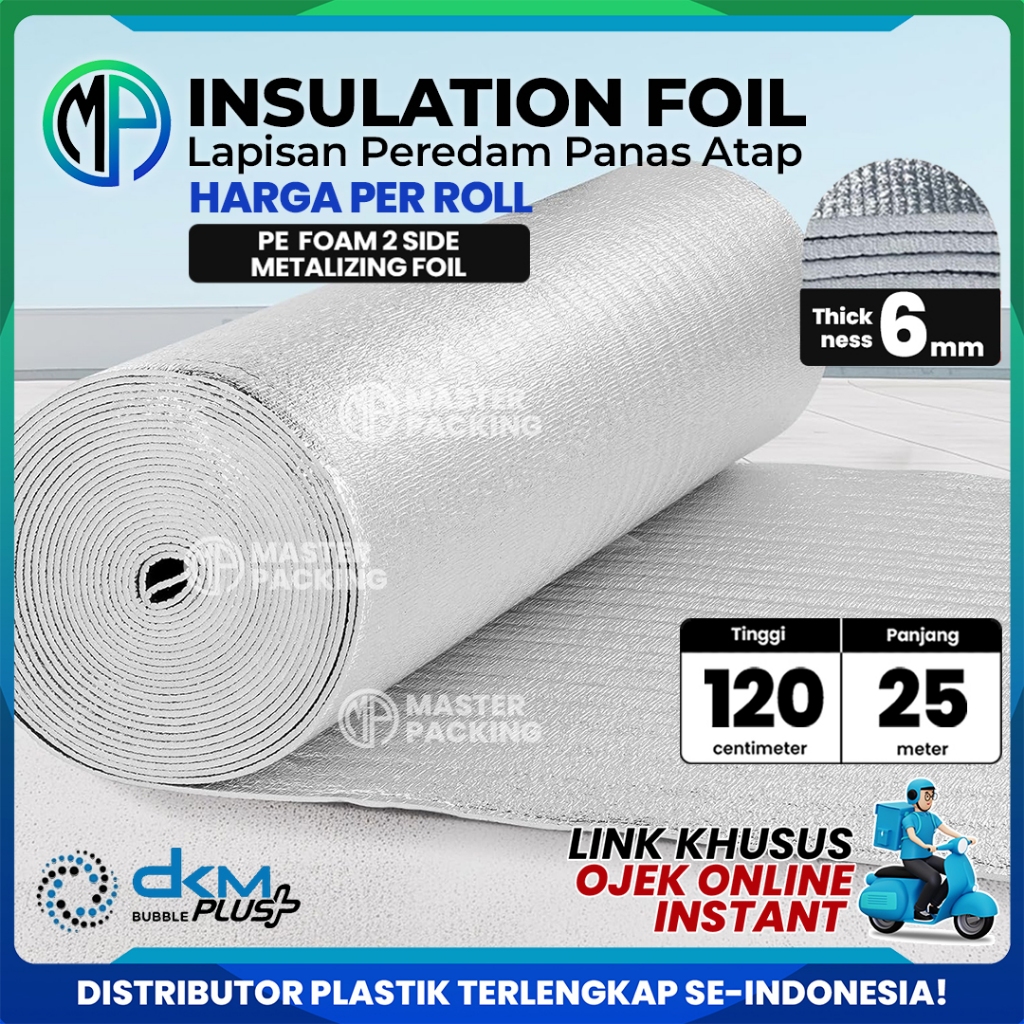 Jual Peredam Panas Atap PE Foam 6mm Insulation Foil Roll 120cm x ...