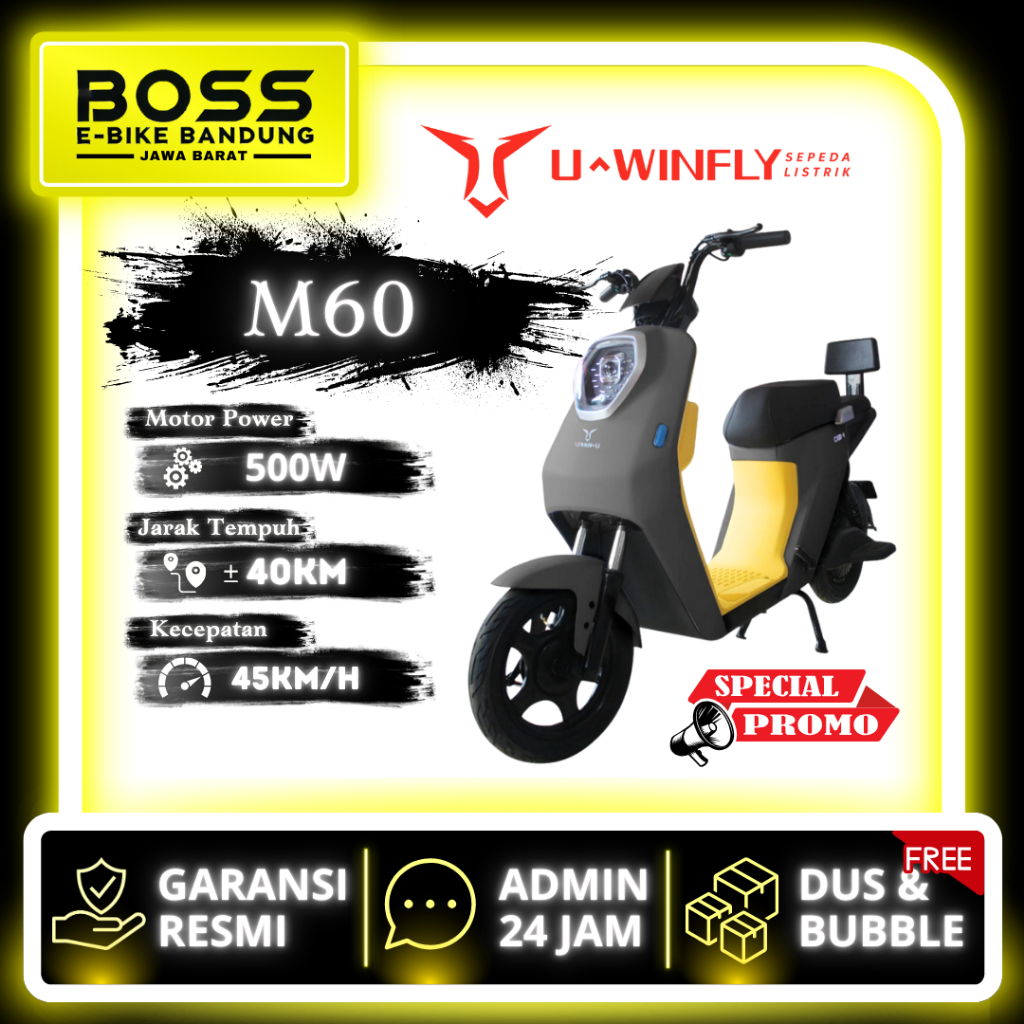 Jual Uwinfly M60 Sepeda Listrik 500 Watt NFC KIRIM CEPAT Garansi Resmi ...