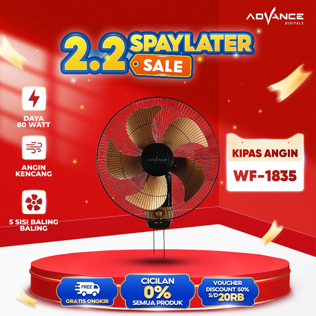 Jual Advance WF1835 Kipas Angin Dinding Besi Wall Fan Ukuran Besar 18 ...