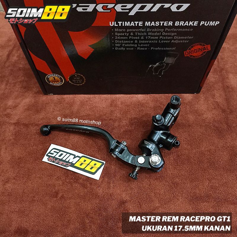 Jual Master Rem RacePro GT1 Radial Kanan 17.5mm Hitam copy s1 | Shopee ...