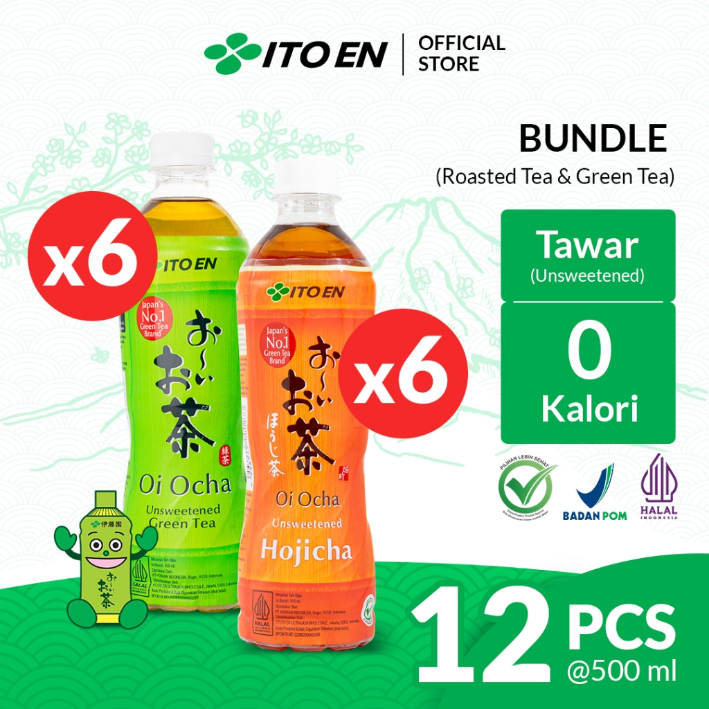 Jual ITO EN Paket Hojicha Roasted Green Tea 6 pcs & Oi Ocha Tea 6 pcs ...