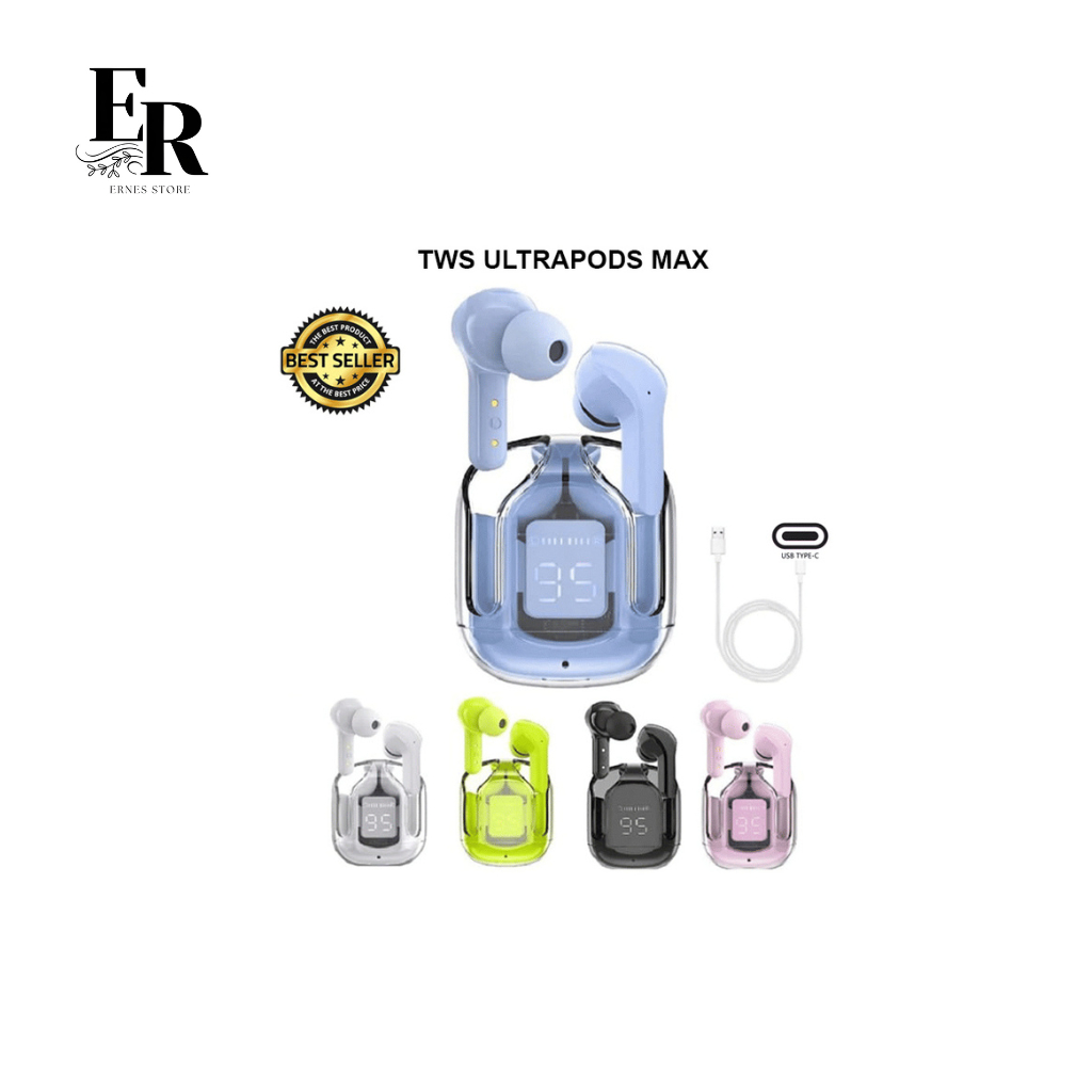 Jual ERNES HEADSET BLUETOOTH TWS ULTRAPODS MAX WIRELESS STEREO | Shopee ...