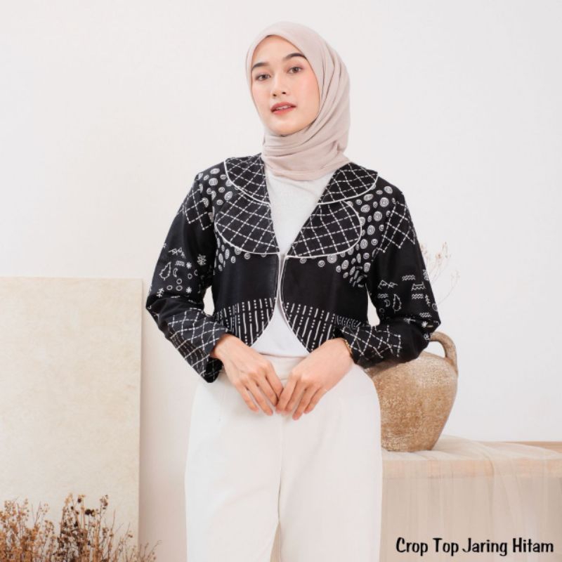 Jual Terbaru Crop top jaring batik wanita modern kombinasi batik ...