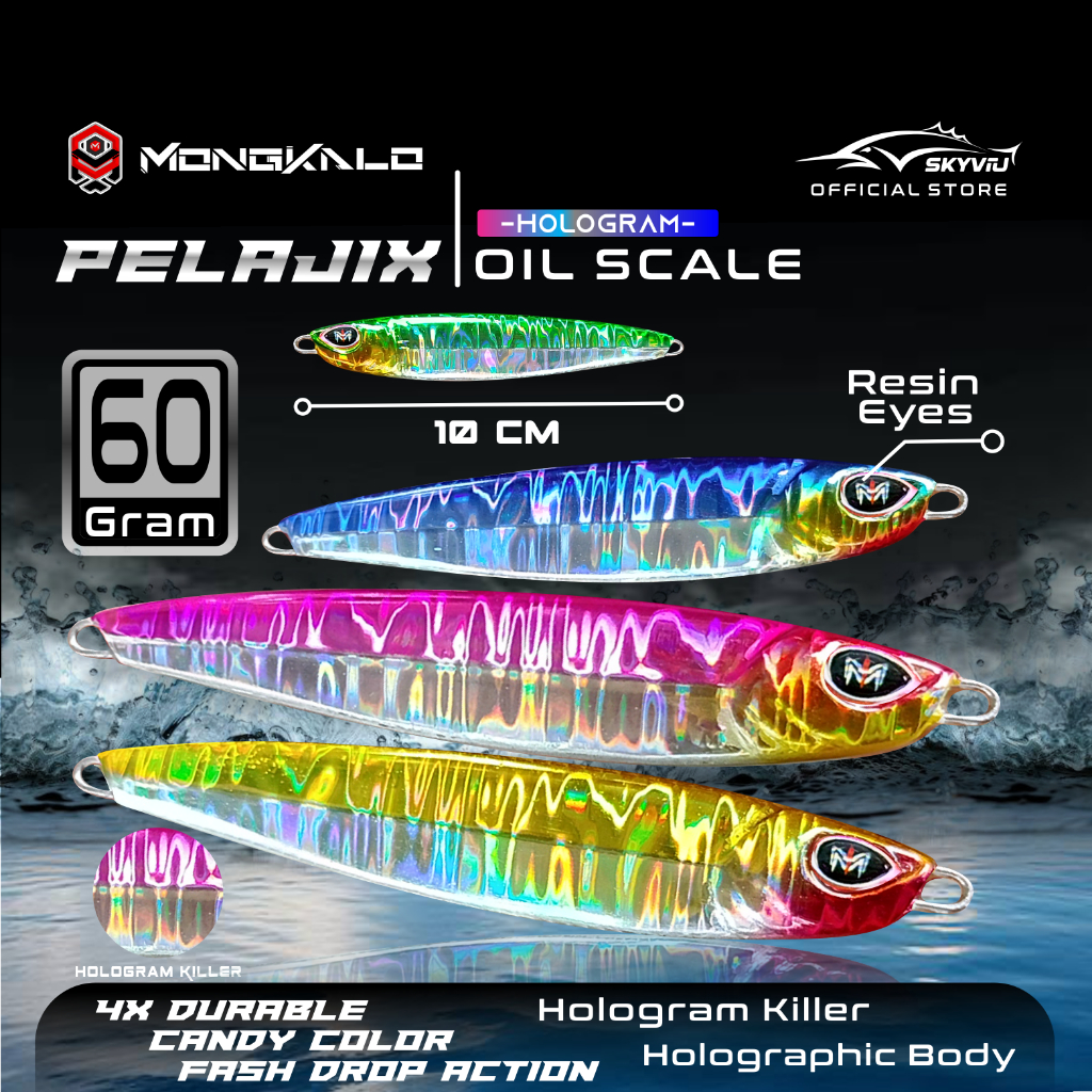 Jual Metal Jig 60 gram Metaljig MONGKALO PELAJIX Hologram Minyak Killer Jigging Jiging Umpan ...