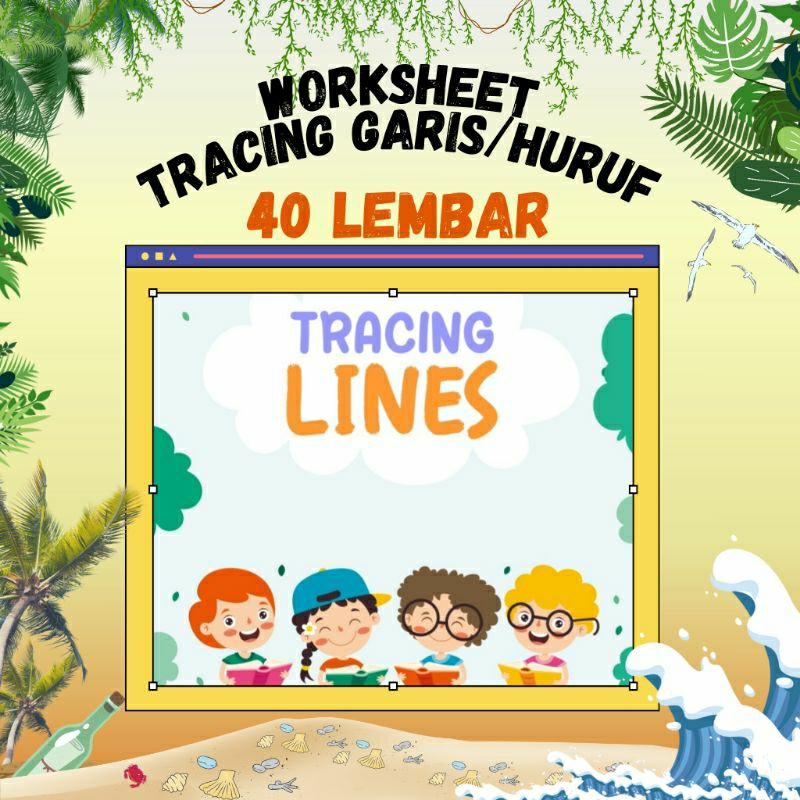 Jual Worksheet Tracing Garis Huruf Untuk Anak - Printable Lembar Kerja ...