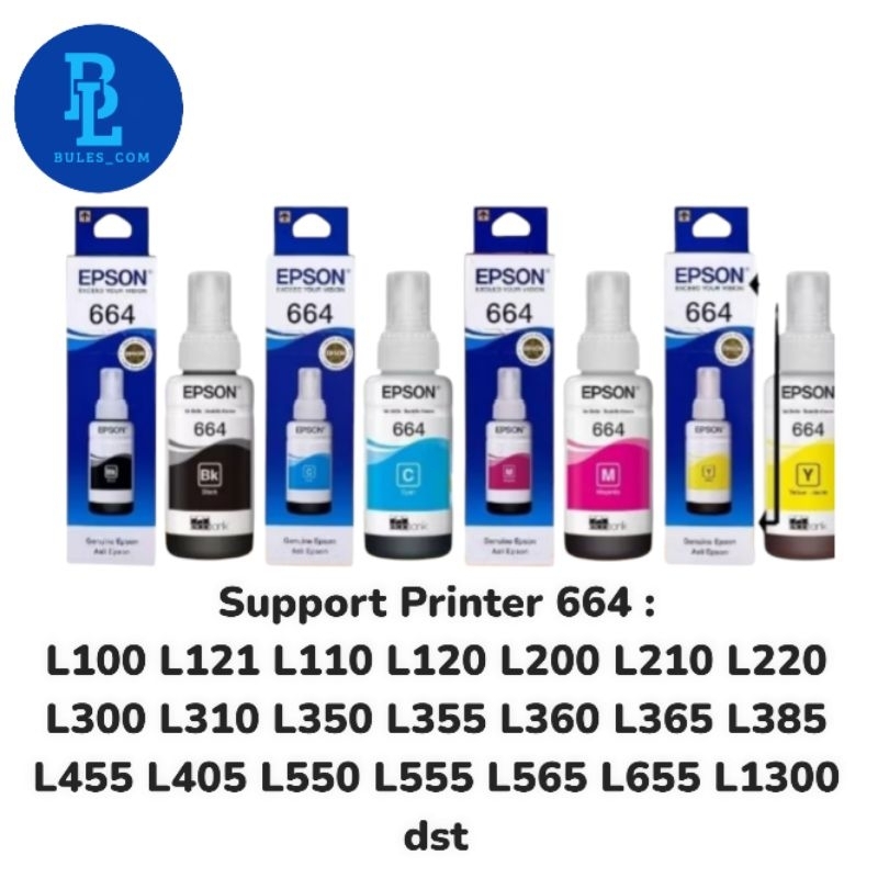 Jual TINTA EPSON 664 BLACK AND COLOR ORIGINAL FOR PRINTER L100 L110 ...