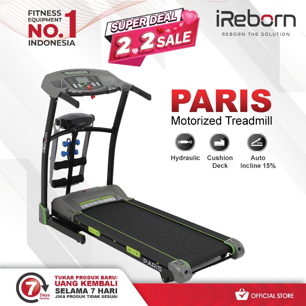 Jual iReborn -Treadmill Elektrik Alat Fitness Paris (Official Shop ...