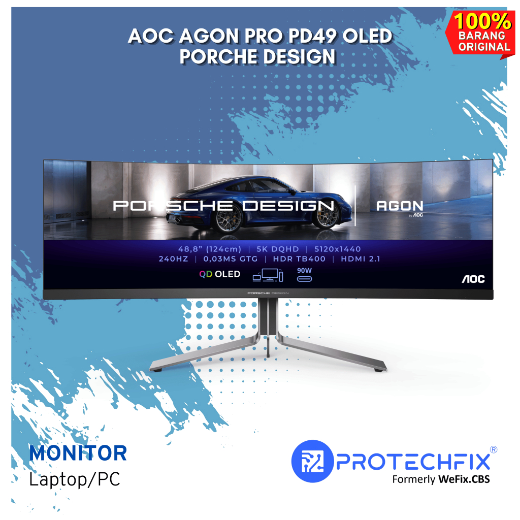 Jual Monitor AOC AGON PRO PD49 OLED Porche Design (49"/DQHD/OLED/Curved/240Hz/0.03ms/2xHDMI/DP ...