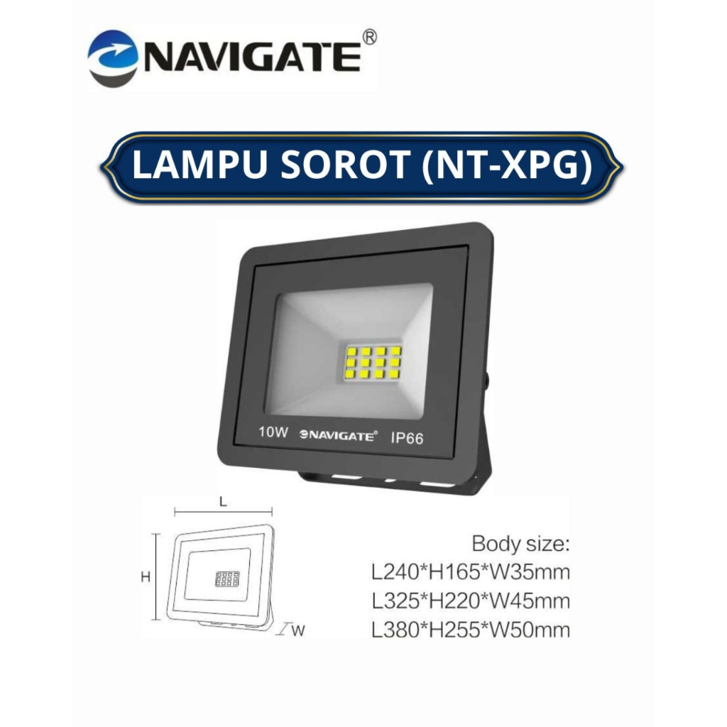 Jual Navigate Lampu Sorot NT-XPG 10W,20W,30W IP66 | Shopee Indonesia