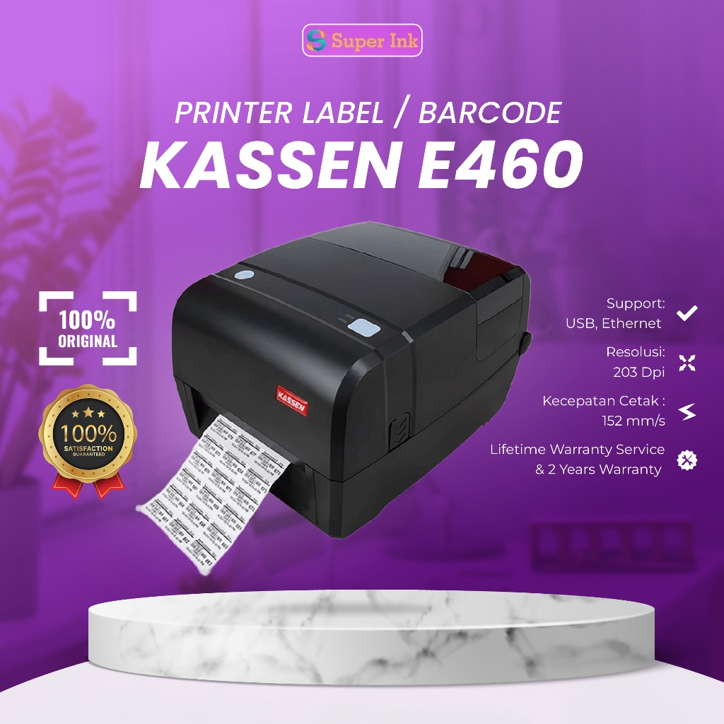Jual Printer Bluetooth Cetak Label KASSEN E460 | E-460 Original Garansi Resmi | Shopee Indonesia