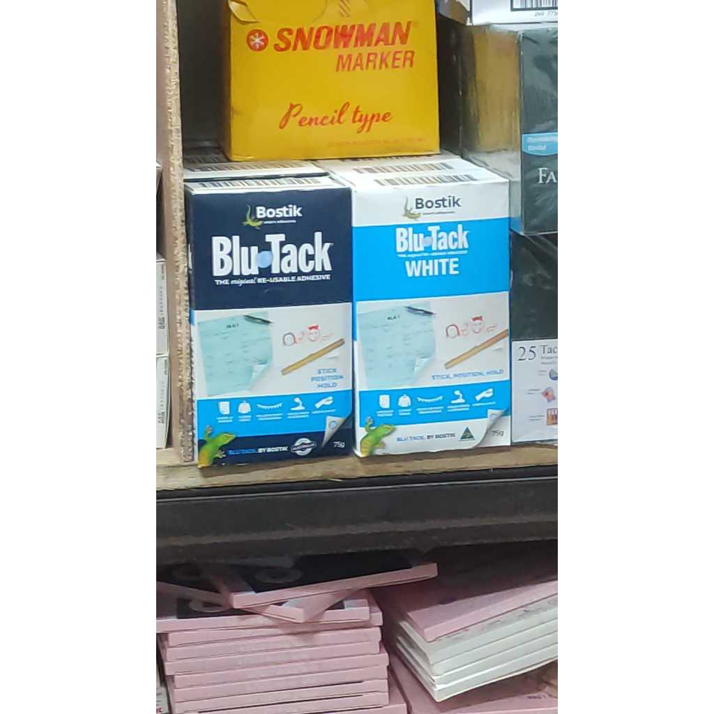 Jual bostick blu tack reuseable glue blue atau white 75 gram australia ...